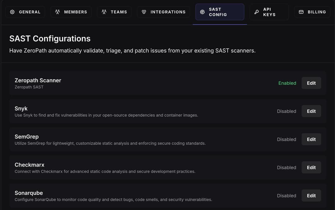 Integrations - DevOps & Security Tool Integration | ZeroPath | ZeroPath